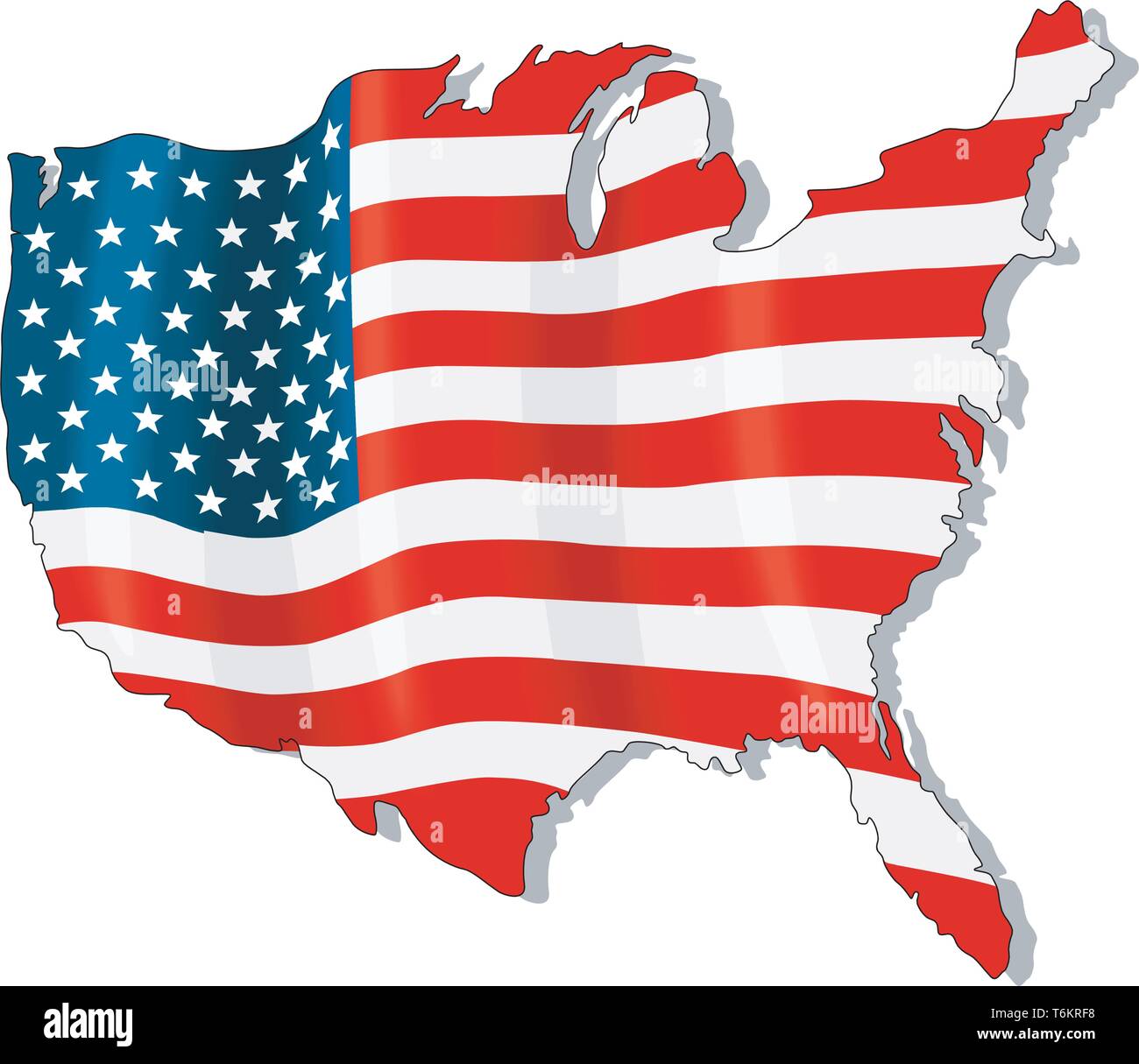 U.S. Flag Map Vector Illustration Stock Vector Image & Art - Alamy