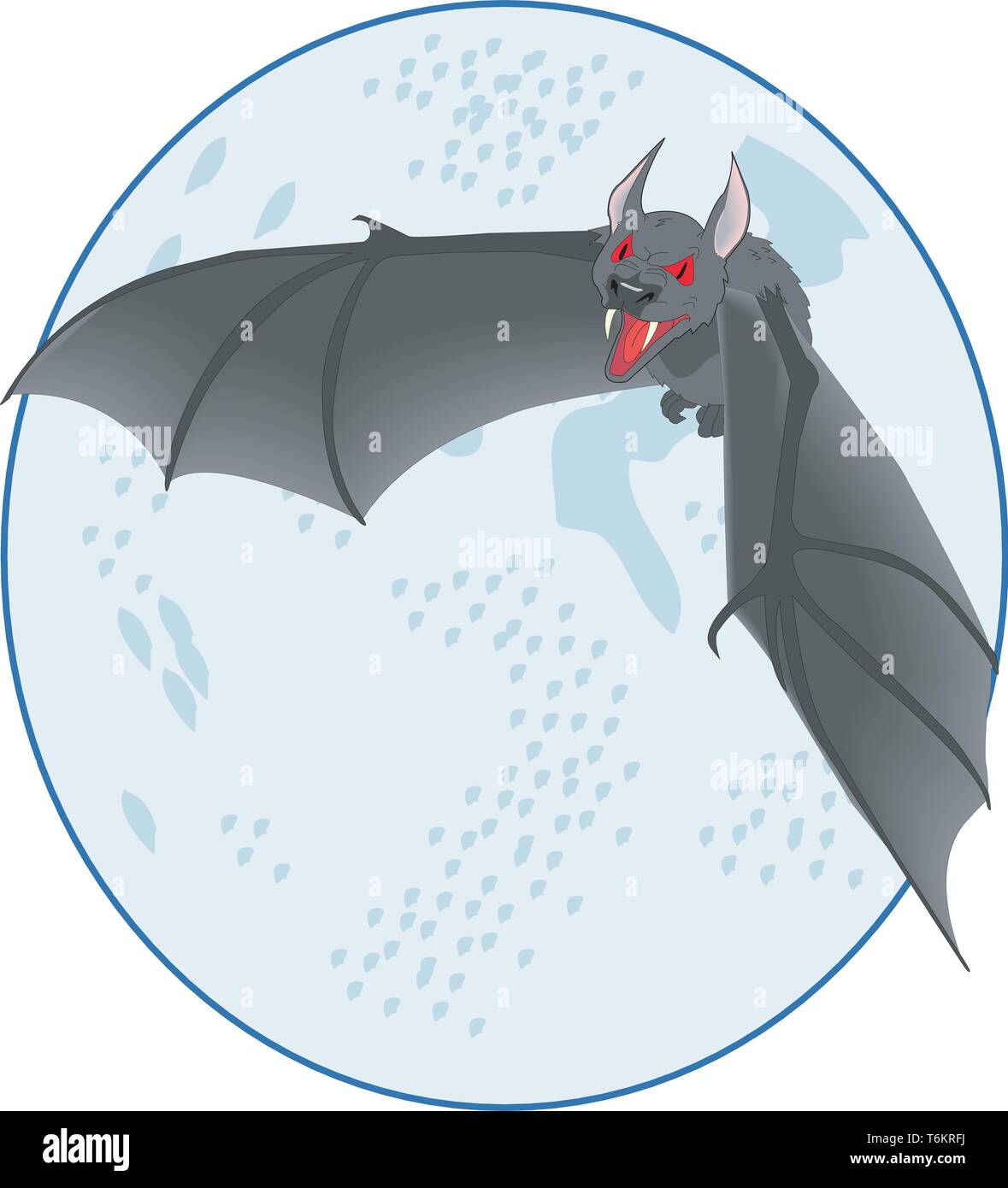 Bat with Moon Vector Illustration Stock Vector Image & Art - Alamy