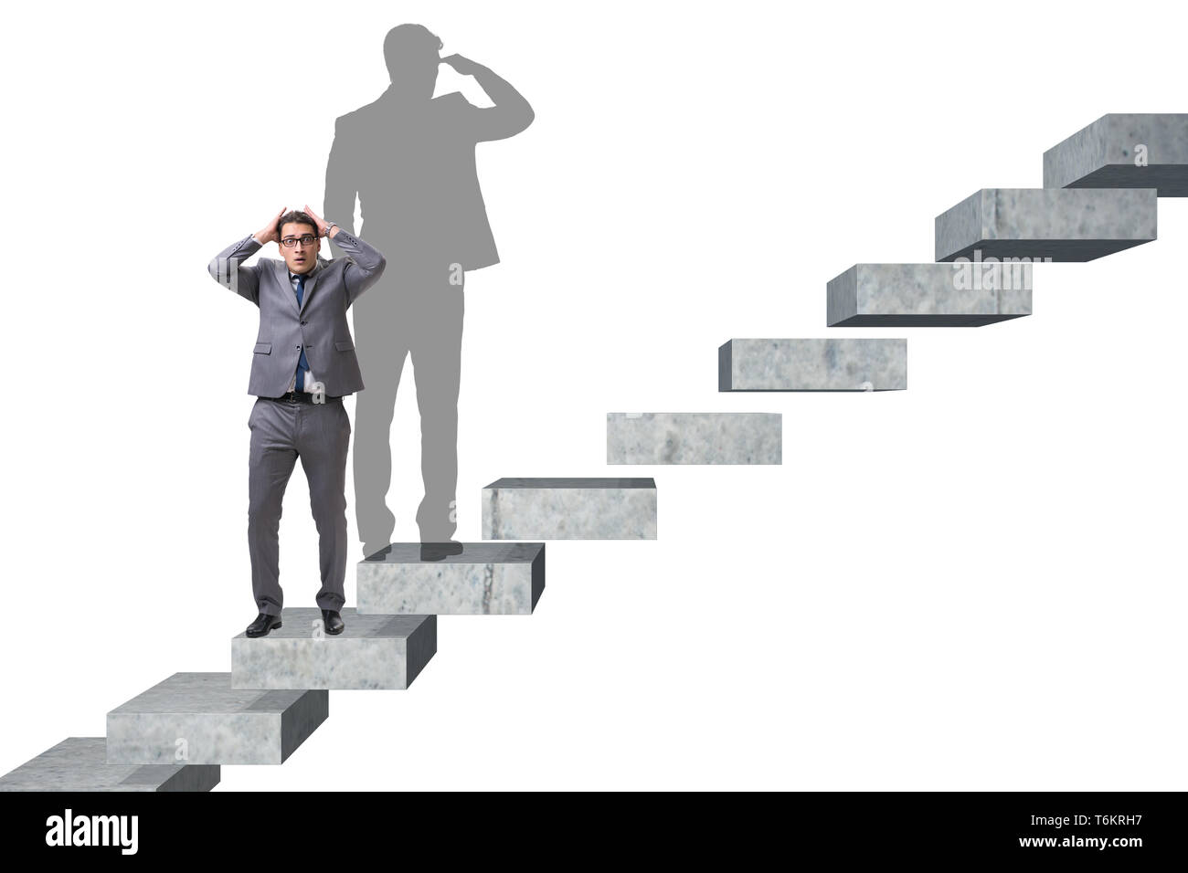 Businessman and his shadow in business concept Stock Photo - Alamy