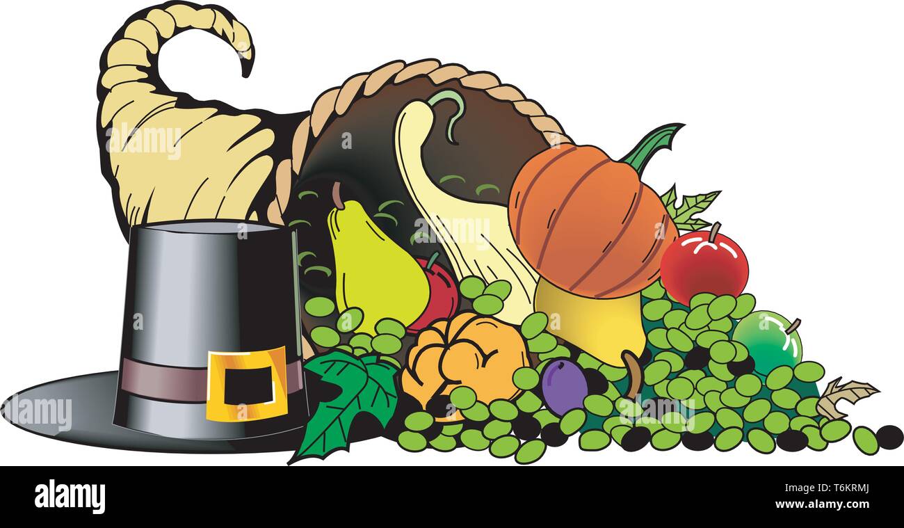 Cornucopia Vector Illustration Stock Vector Image & Art - Alamy