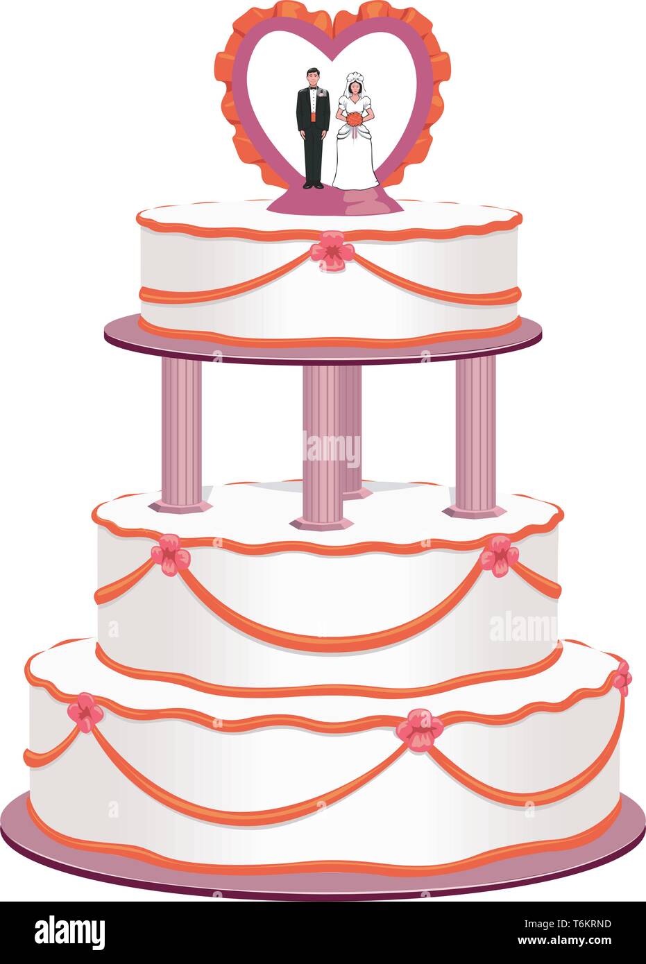 Wedding Cake Vector Illustration Stock Vector Image & Art - Alamy
