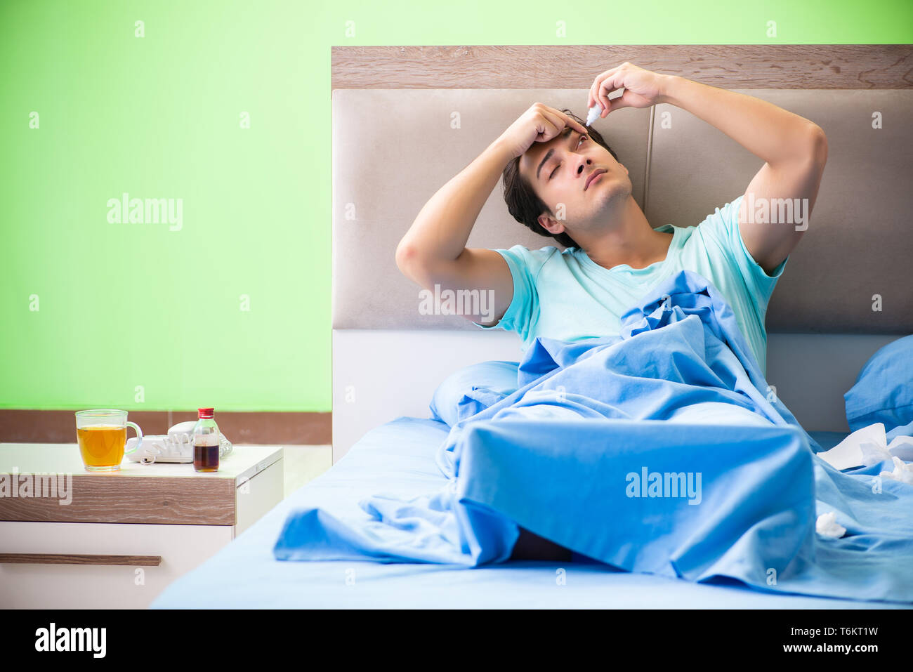 Man suffering from sleeping disorder and insomnia Stock Photo - Alamy