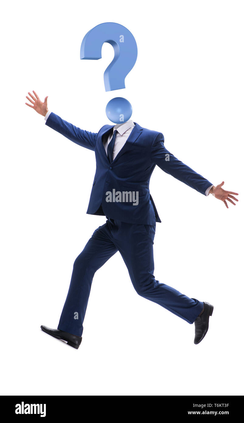 Worker with question mark instead of head hi-res stock photography and ...