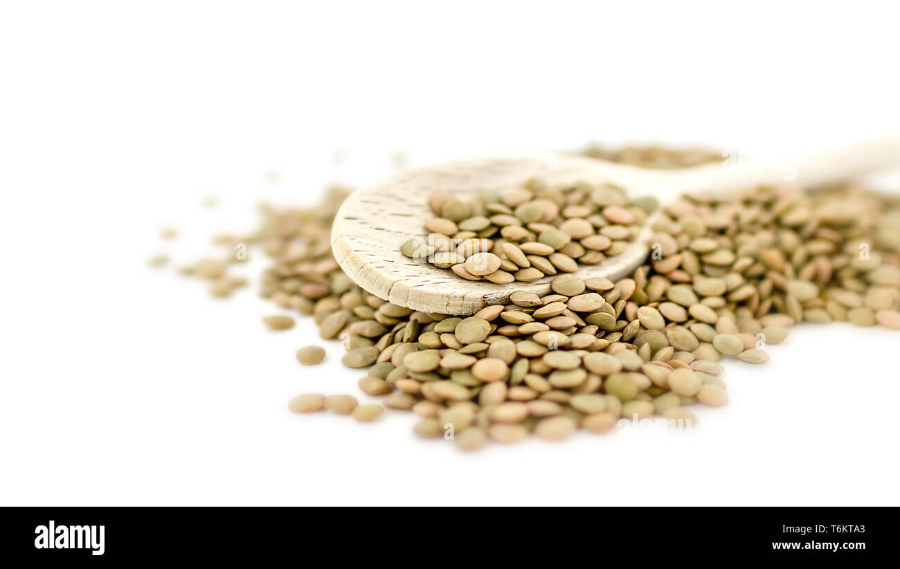 Lentils on white background Stock Photo - Alamy