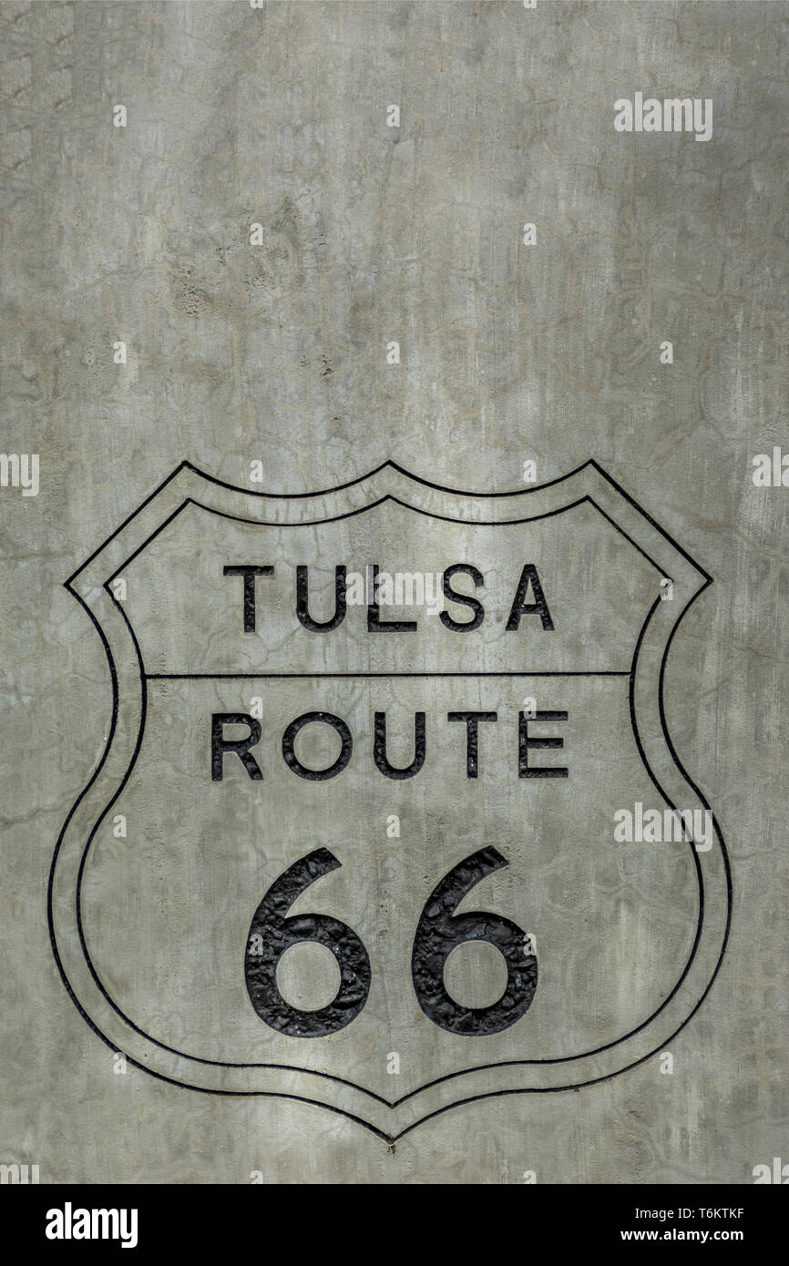 Route 66 sign Tulsa Oklahoma Stock Photo - Alamy