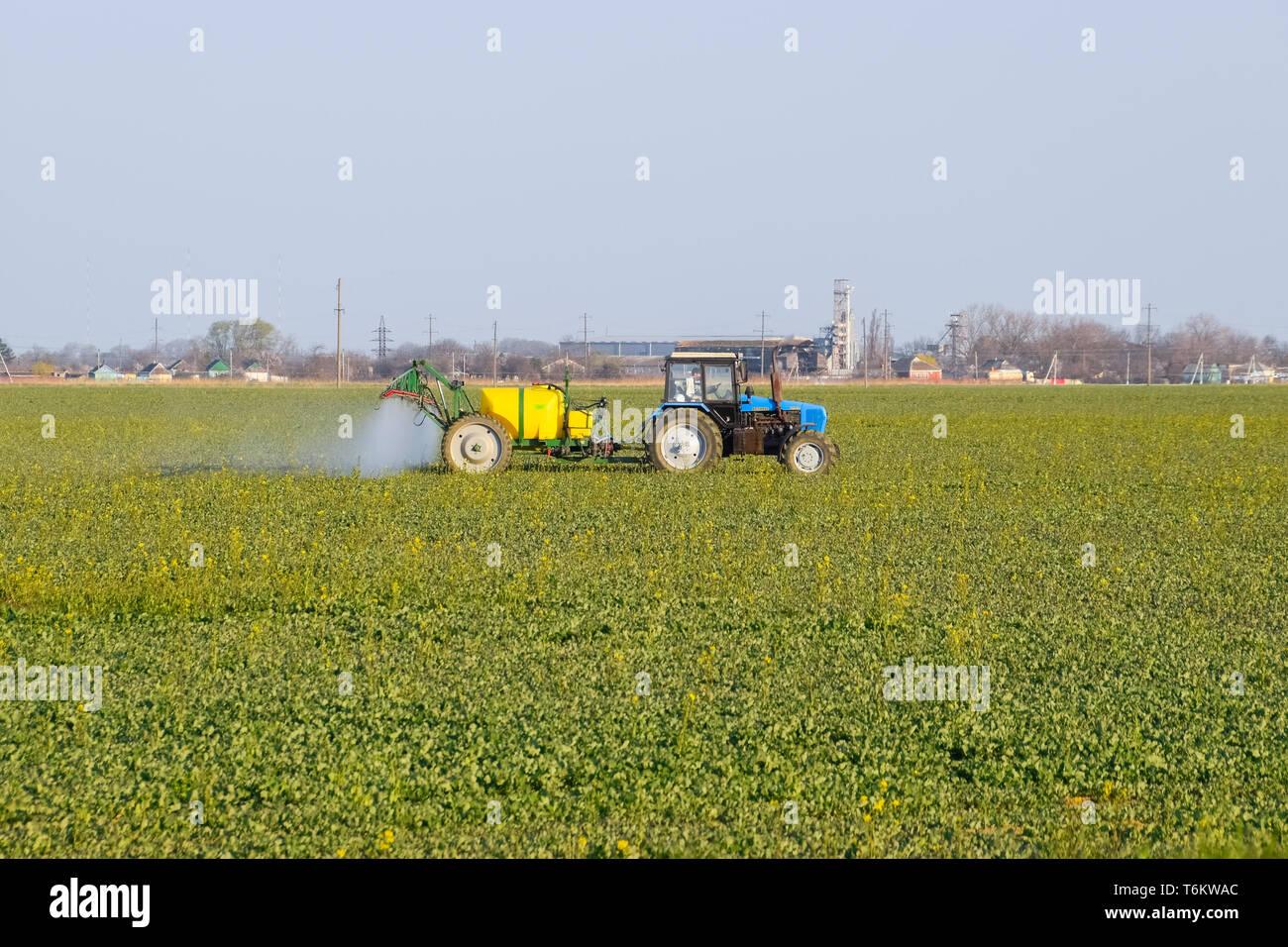 Seed organic farmland monoculture spraying canola spraying seed hi-res ...