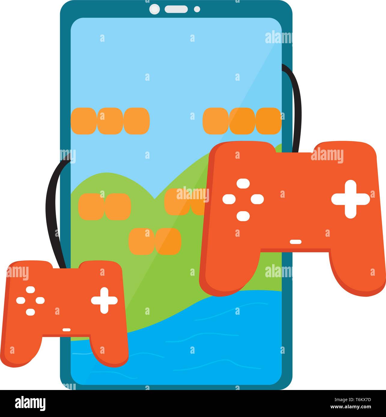 Smartphone with a joysticks icon Stock Vector Image & Art - Alamy