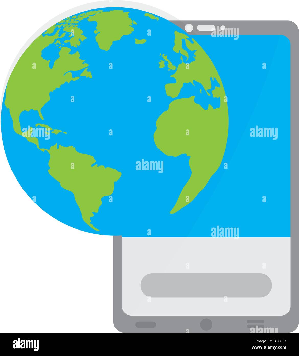 Smartphone with an earth planet icon Stock Vector Image & Art - Alamy
