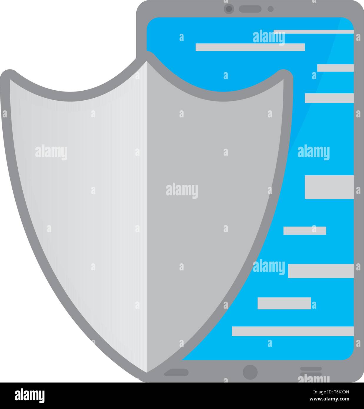 Smartphone with a shield icon Stock Vector Image & Art - Alamy