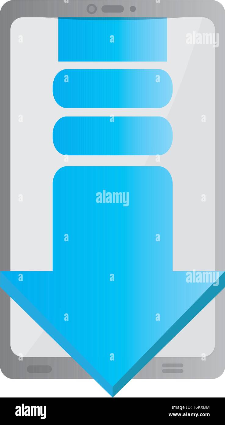 Smartphone with a down arrow icon Stock Vector Image & Art - Alamy