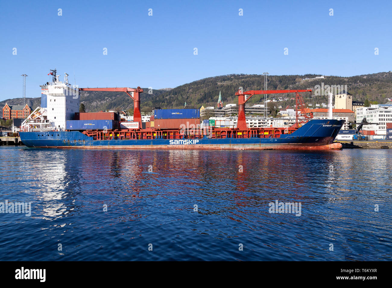 General cargo and container vessel Samskip Commander at Dokken terminal ...