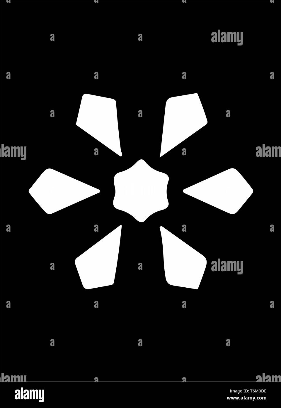 Ornate abstract white symbol on black background Stock Photo - Alamy