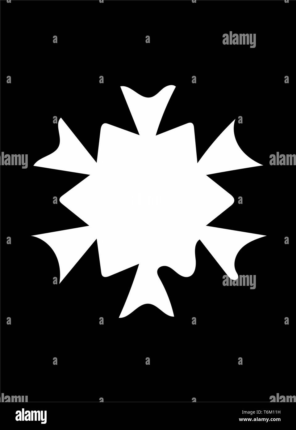 Ornate abstract white symbol on black background Stock Photo - Alamy