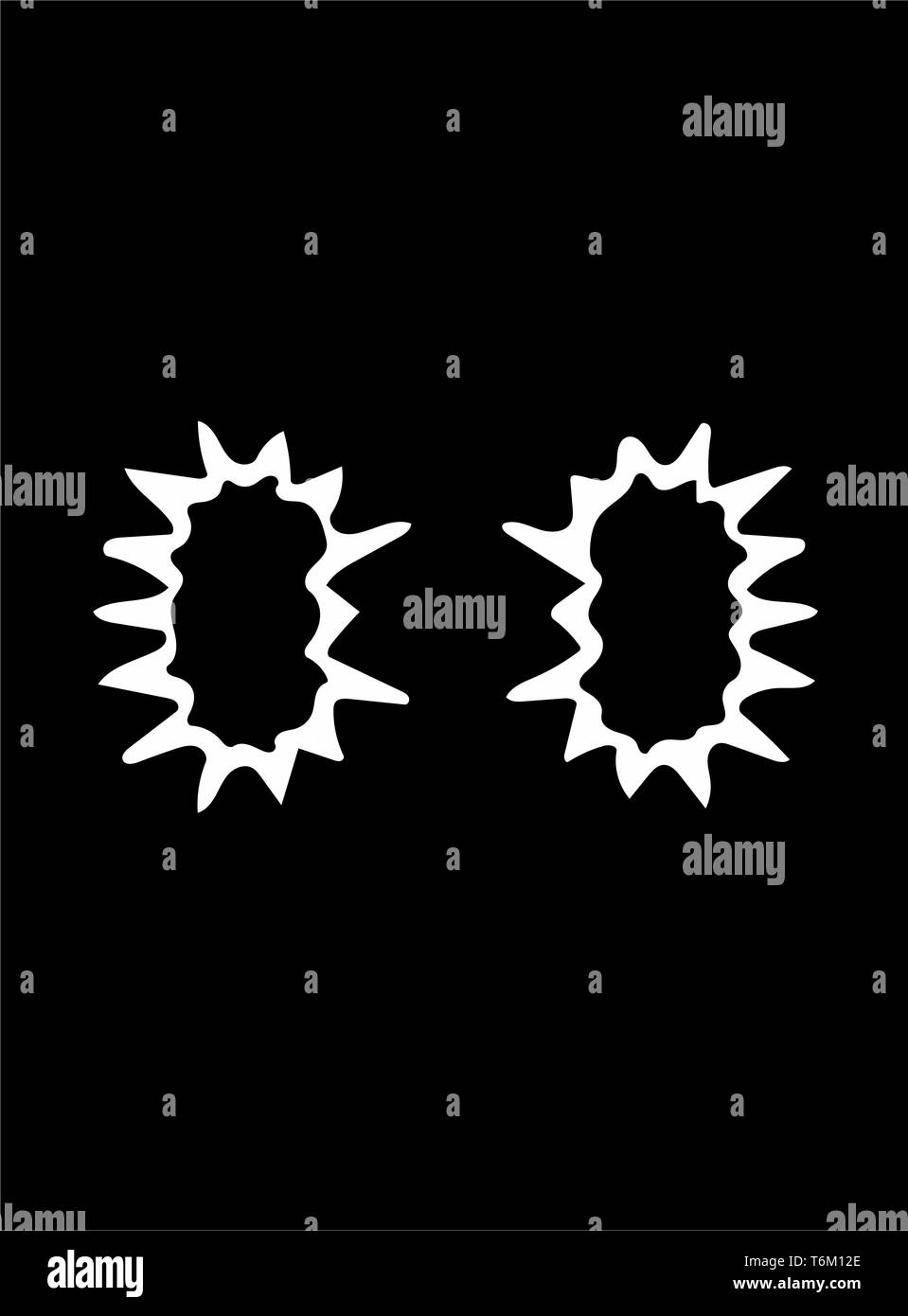 Ornate abstract white symbol on black background Stock Photo - Alamy
