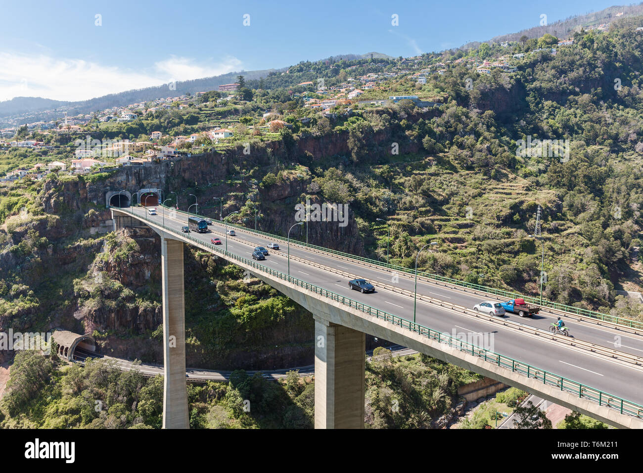 Bridge with highway at Madeira Island, Portugal Stock Photo - Alamy