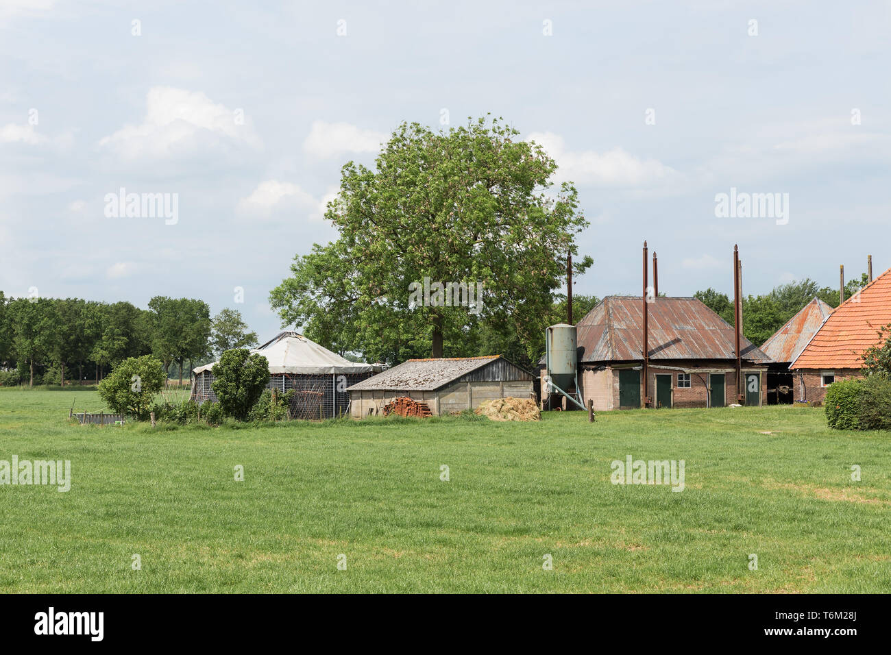 Dutch rural landscape with old farmhouse Stock Photo - Alamy