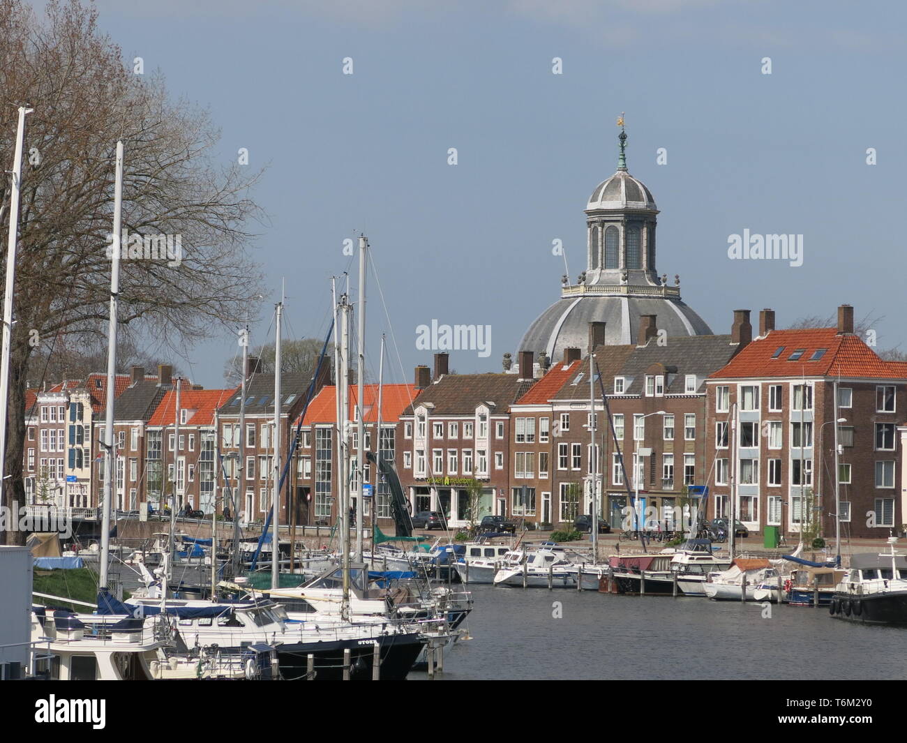 Canal-side view at Middelburg showing the 17th century merchants houses ...