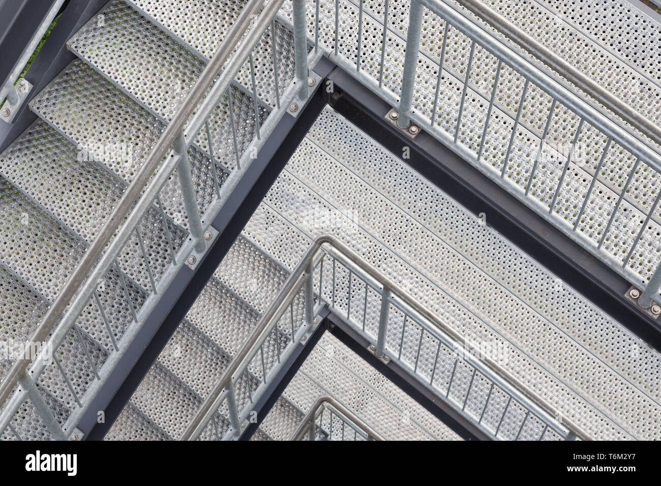 Steel staircase with multiple levels Stock Photo - Alamy