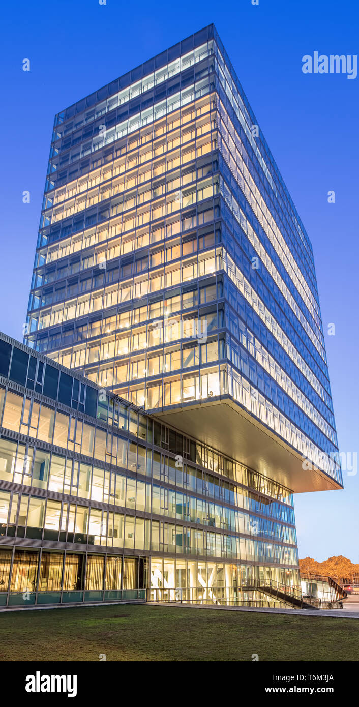 EINDHOVEN-MARCH 29, 2019. The Kennedy tower at twilight. The office ...