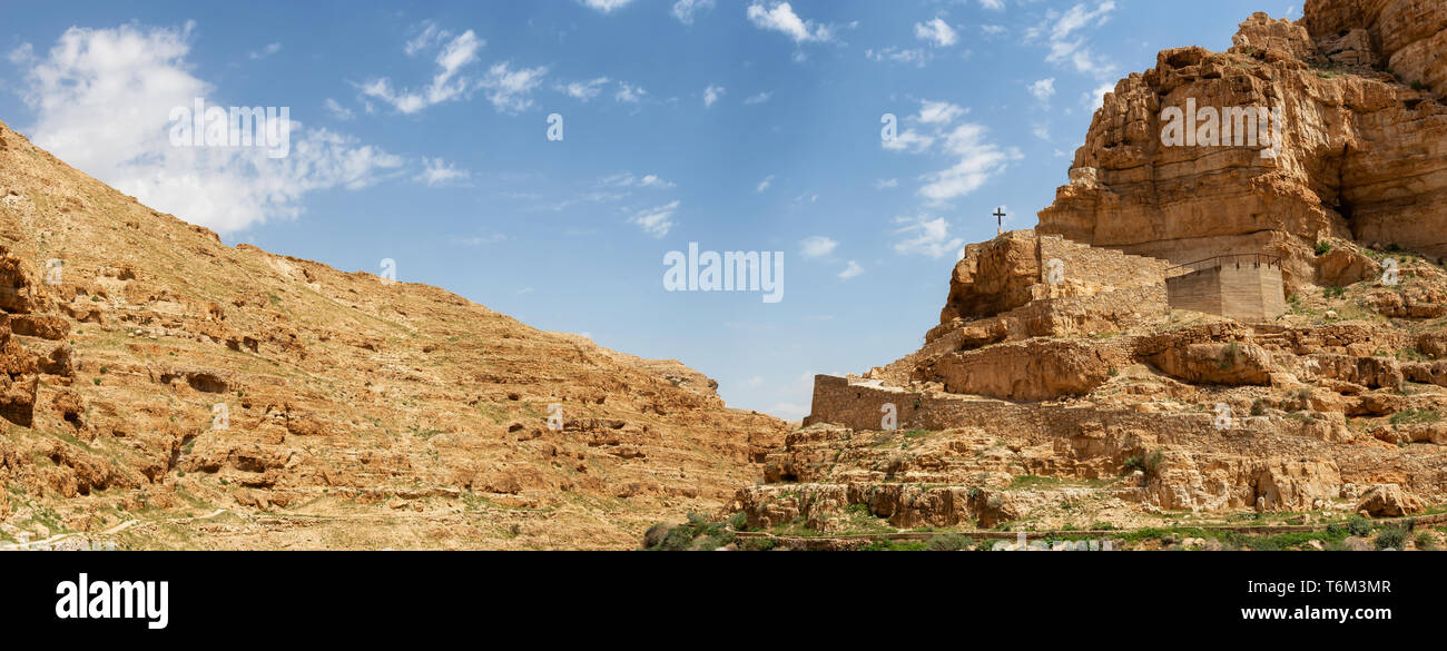 Beautiful view of Monastery of St. George in a rocky canyon during a ...