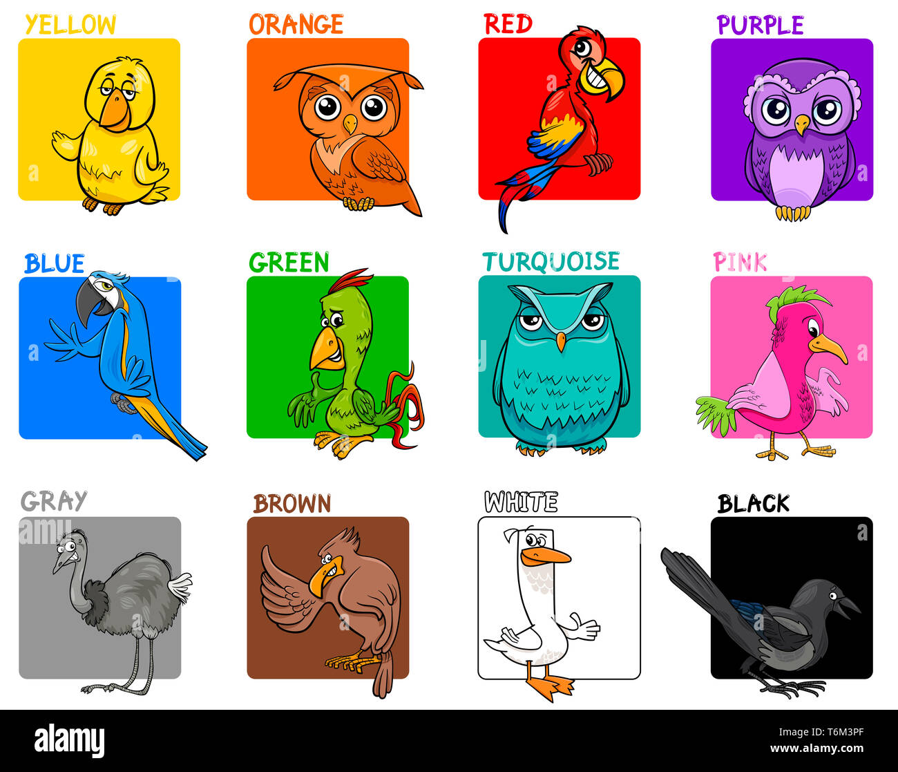 Cartoon illustration primary colors animals hi-res stock photography ...