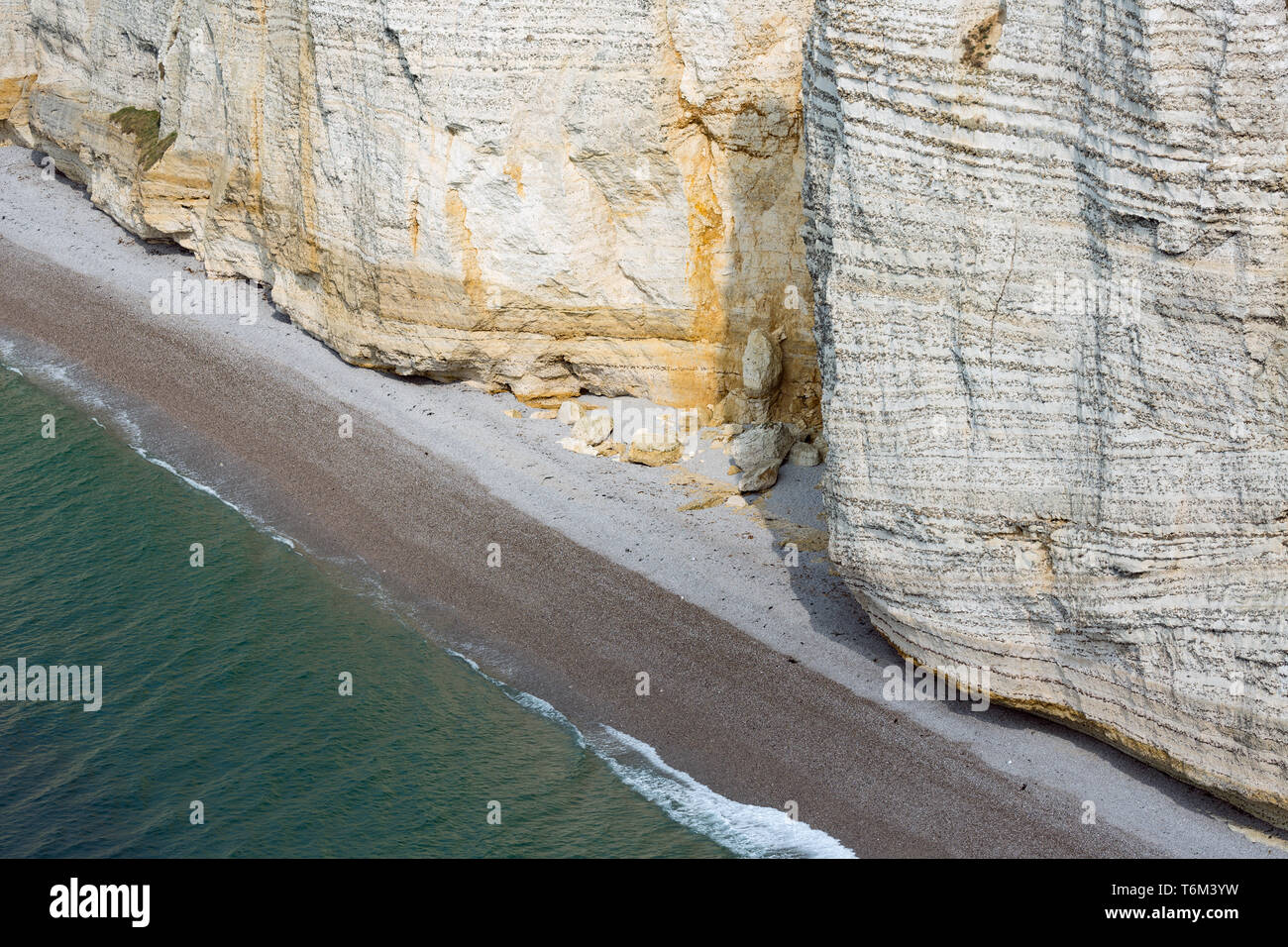 Colorful limestone cliffs with beach near Etretat in Normandie France ...
