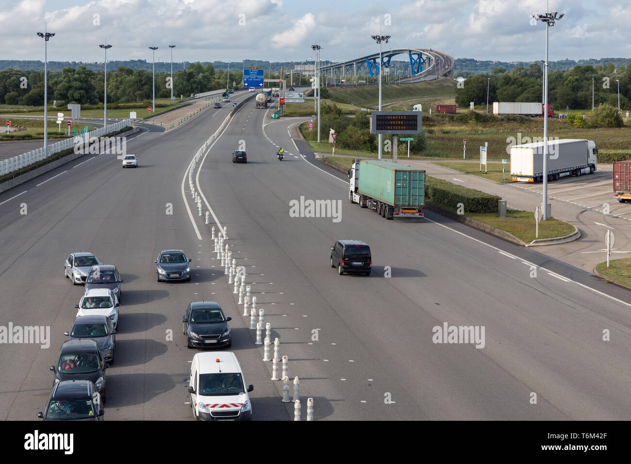 French highway near bridge over Canal du Havre Stock Photo - Alamy