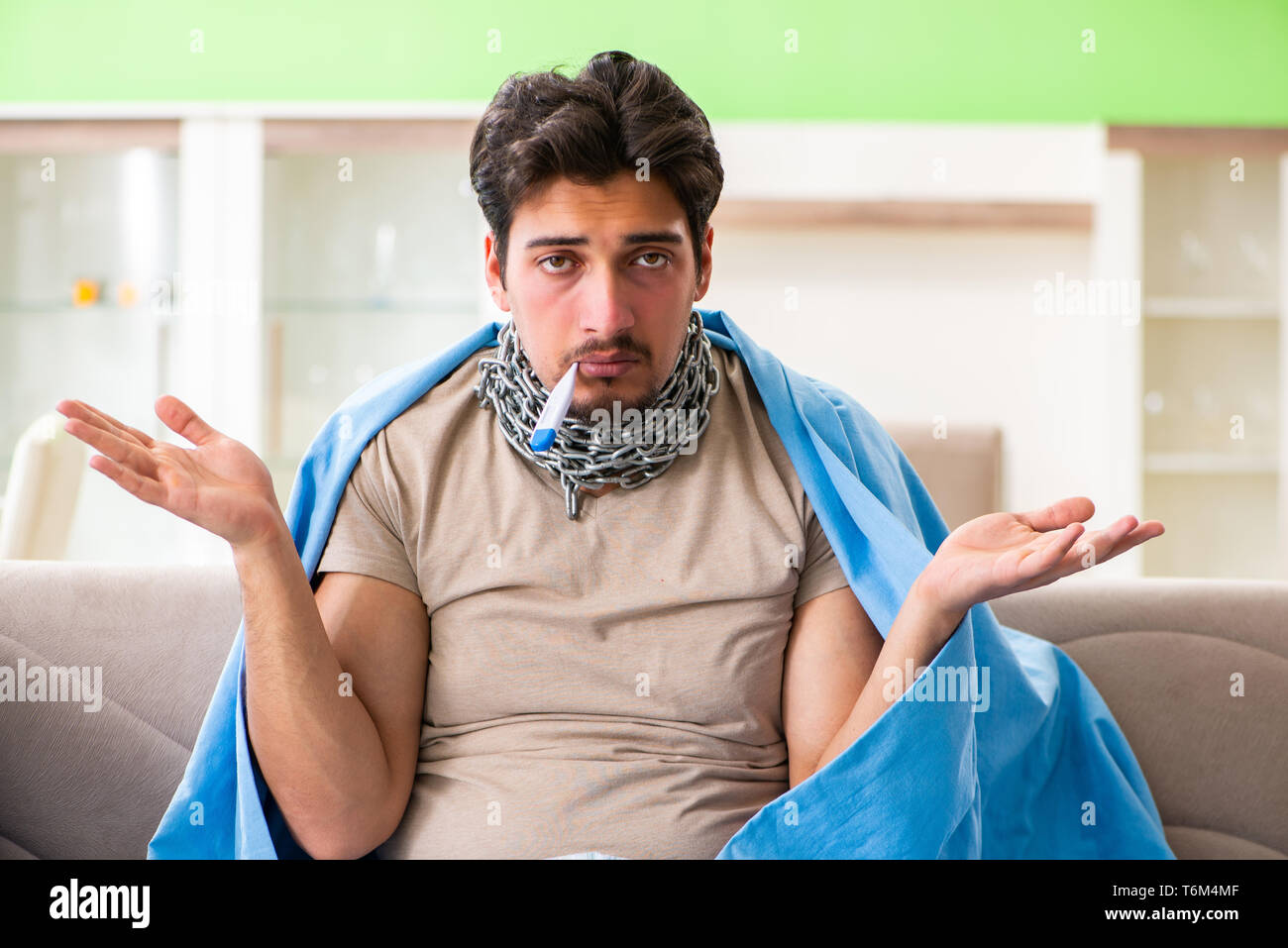 Patient suffering from high fever hi-res stock photography and images ...