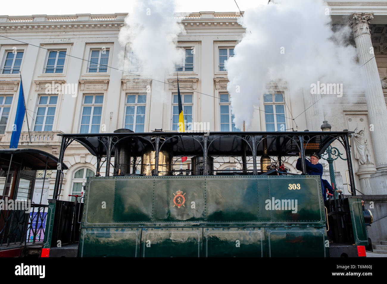 A steam tram is seen working during the festivities. A series of ...