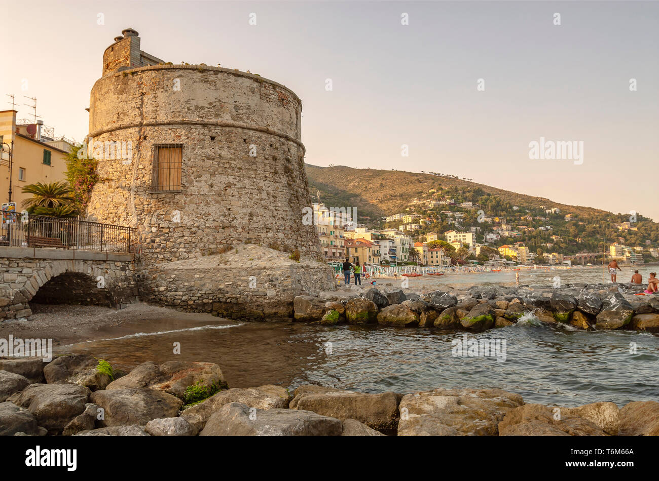 Torrione Tower of Alassio, Liguria, North West Italy Stock Photo - Alamy