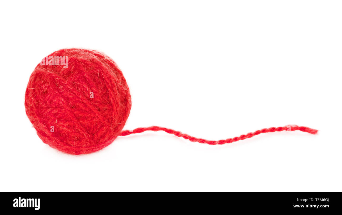 Red Yarn Ball Stock Photo - Alamy