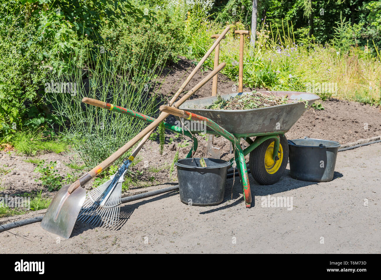 Wheelbarrow vegetable garden gardening hi-res stock photography and ...