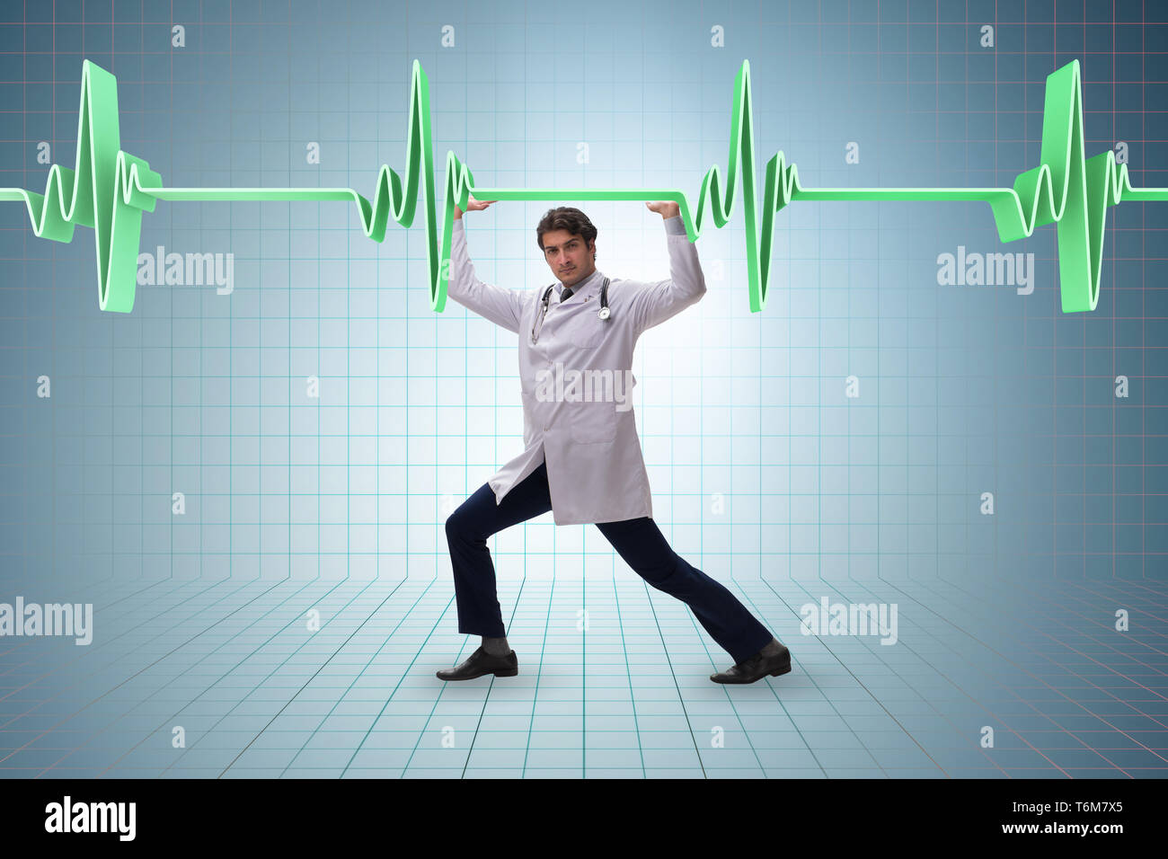 Doctor cardiologist supporting cardiogram heart line Stock Photo - Alamy