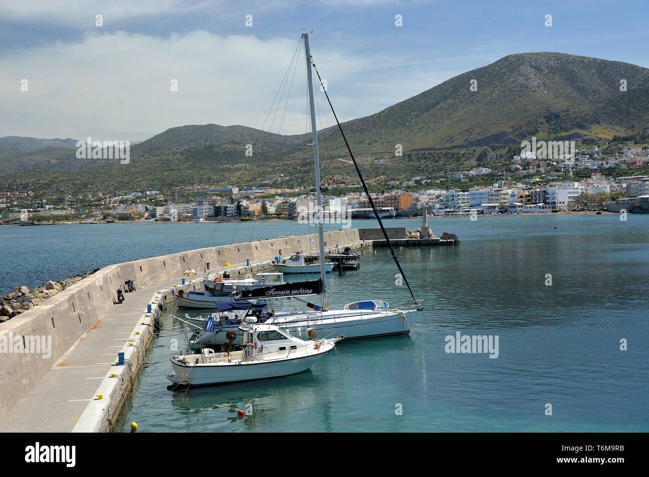 Harbor, Hersonissos, Crete, Greece Stock Photo - Alamy