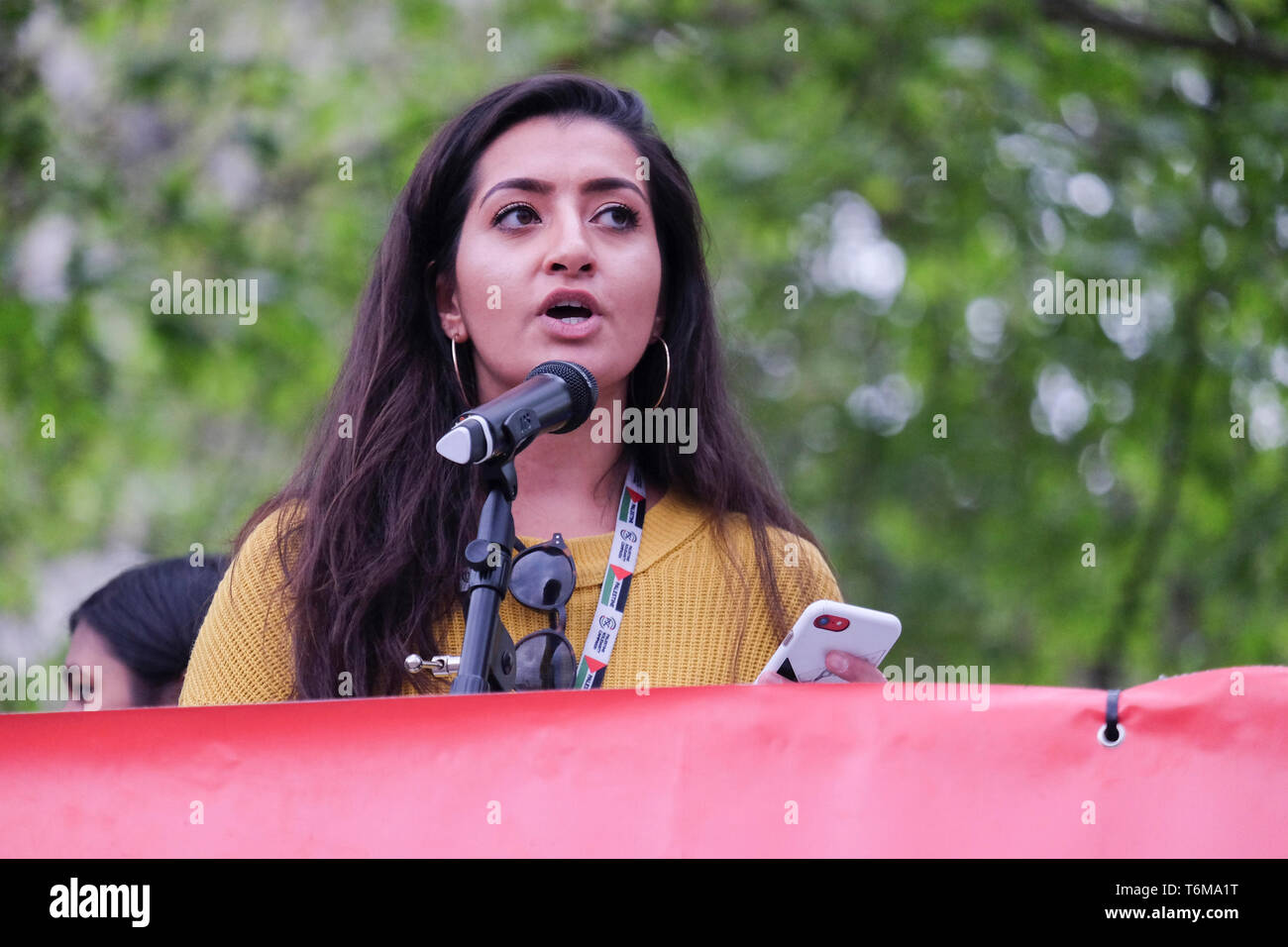 Aliya Yule of Labour For A Green New Deal addresses rally as MPs ...
