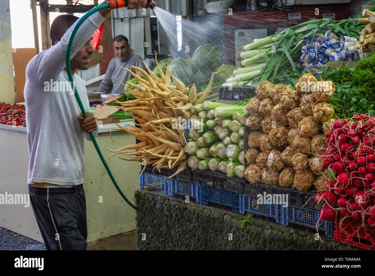 Petah Tikva, Center District, Israel - April 3, 2019: People shopping ...