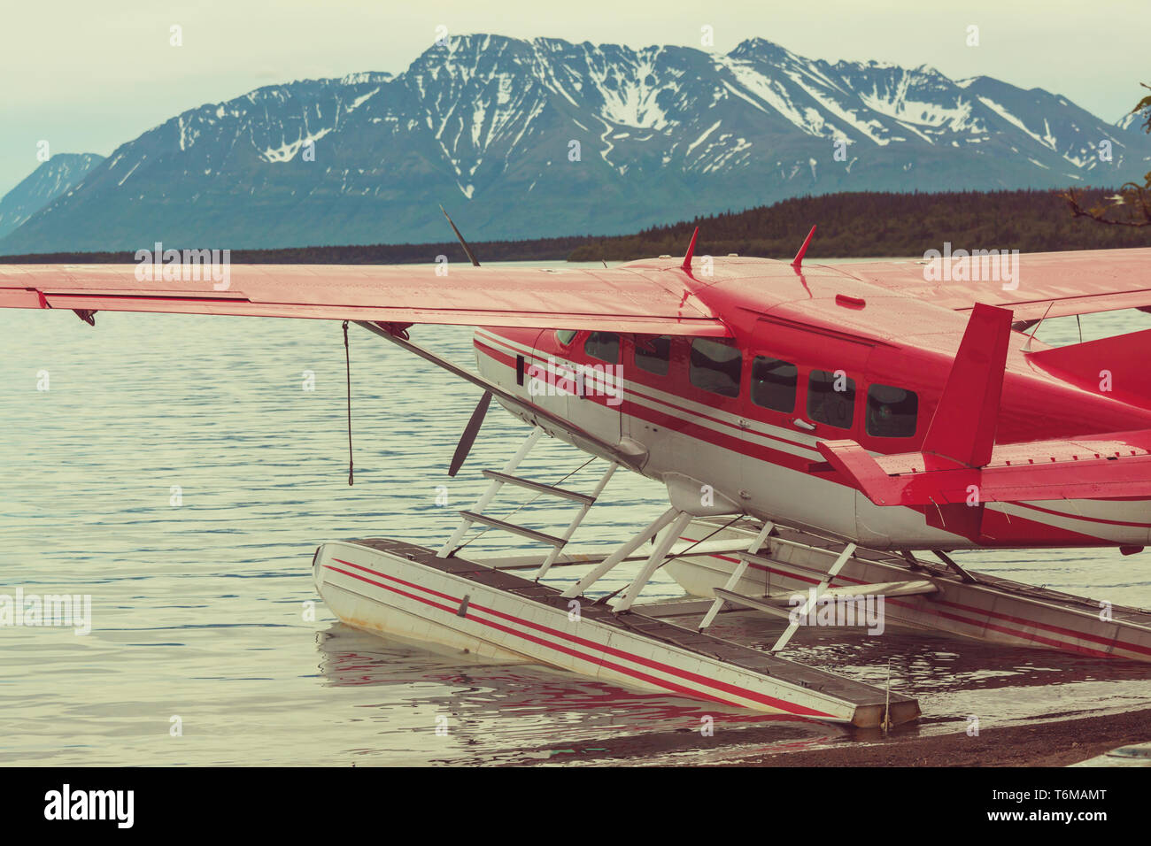 Airplane in Alaska Stock Photo - Alamy