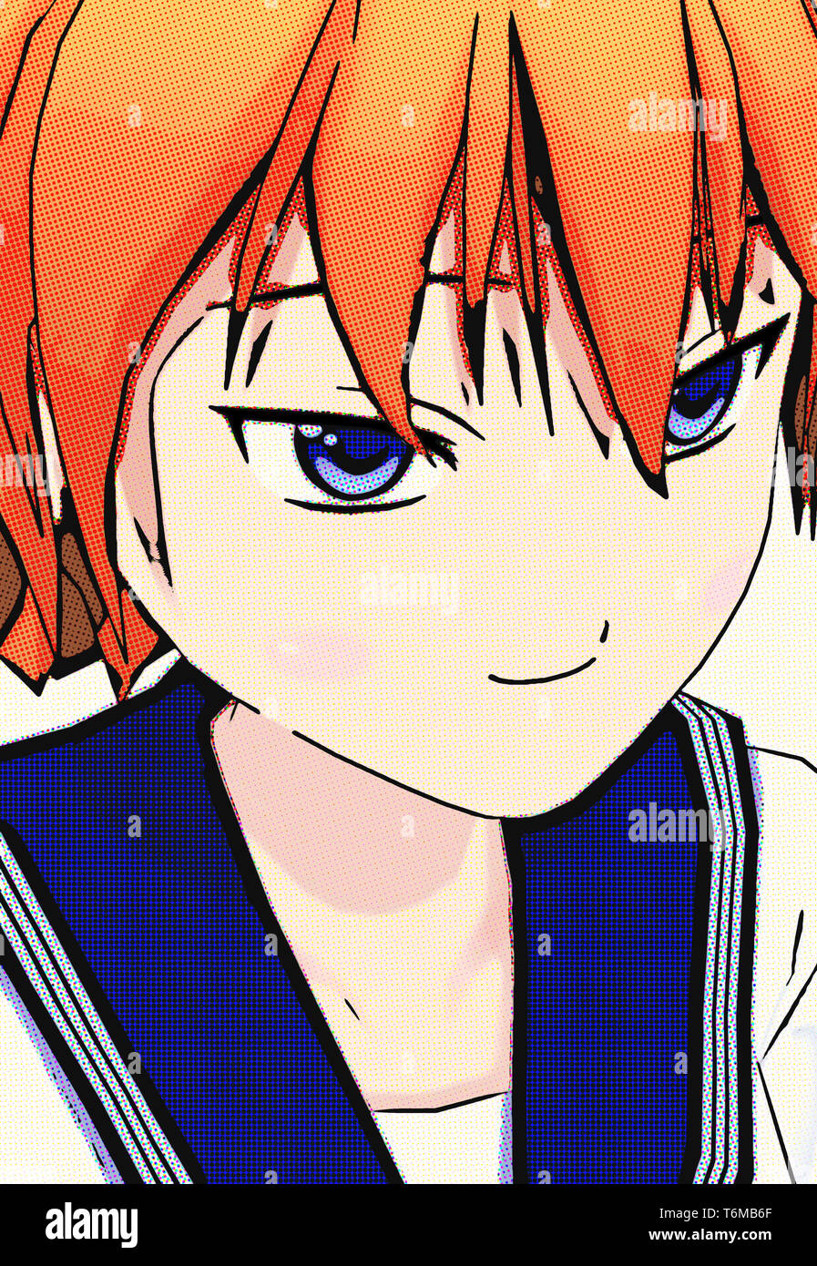 Digital Illustration of a Manga Girl Stock Photo - Alamy