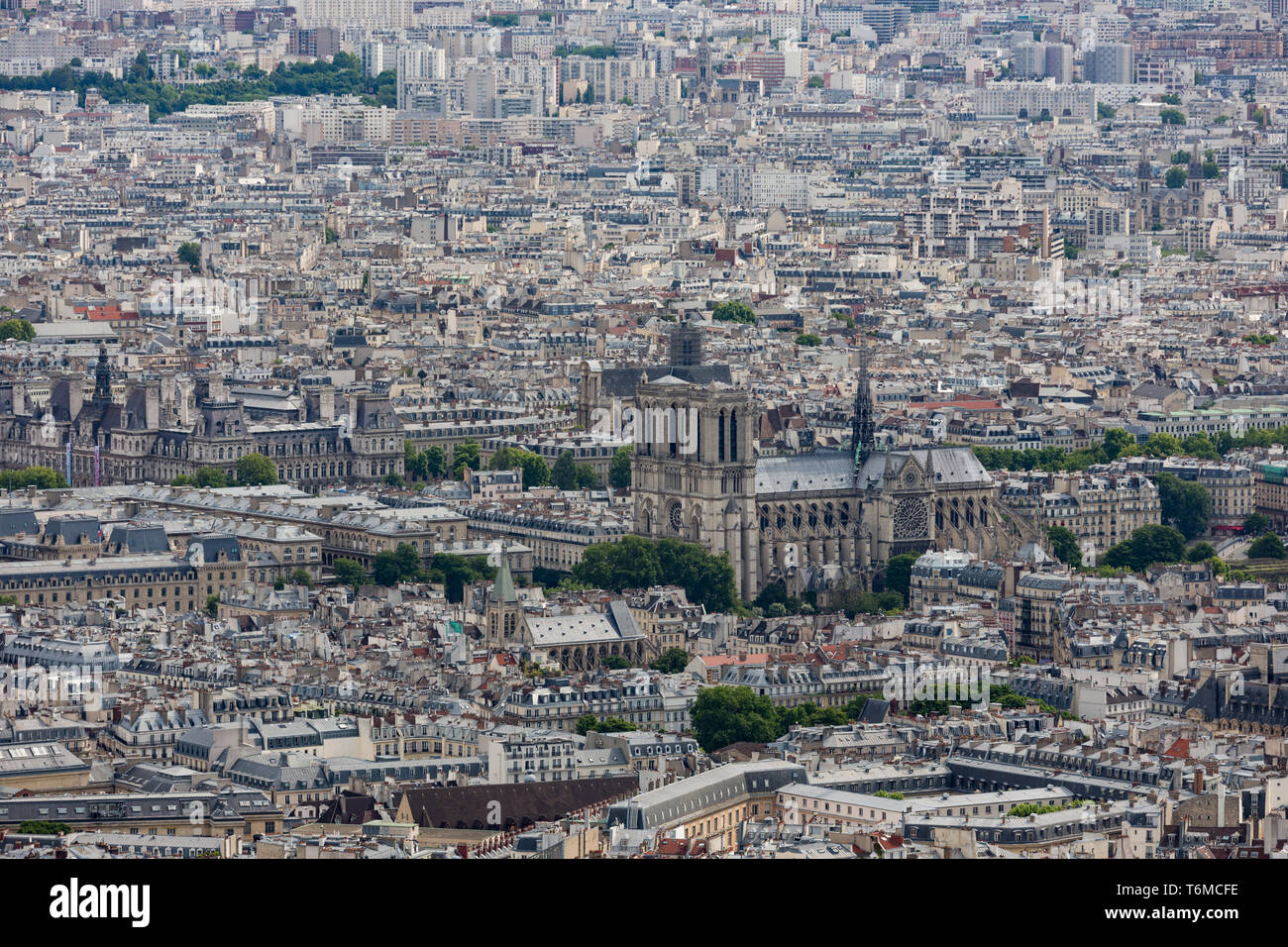 Notre Dame Cathedral Paris Aerial View High Resolution Stock ...
