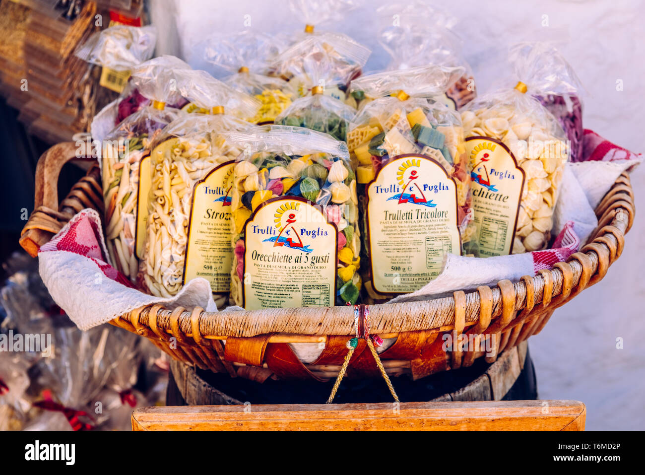 Matera, Italy - March 11, 2019: Traditional products of Italian ...