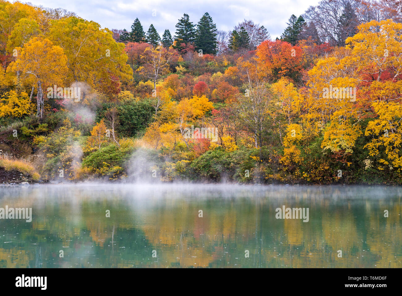 Autumn Onsen Lake Aomori Japan Stock Photo - Alamy