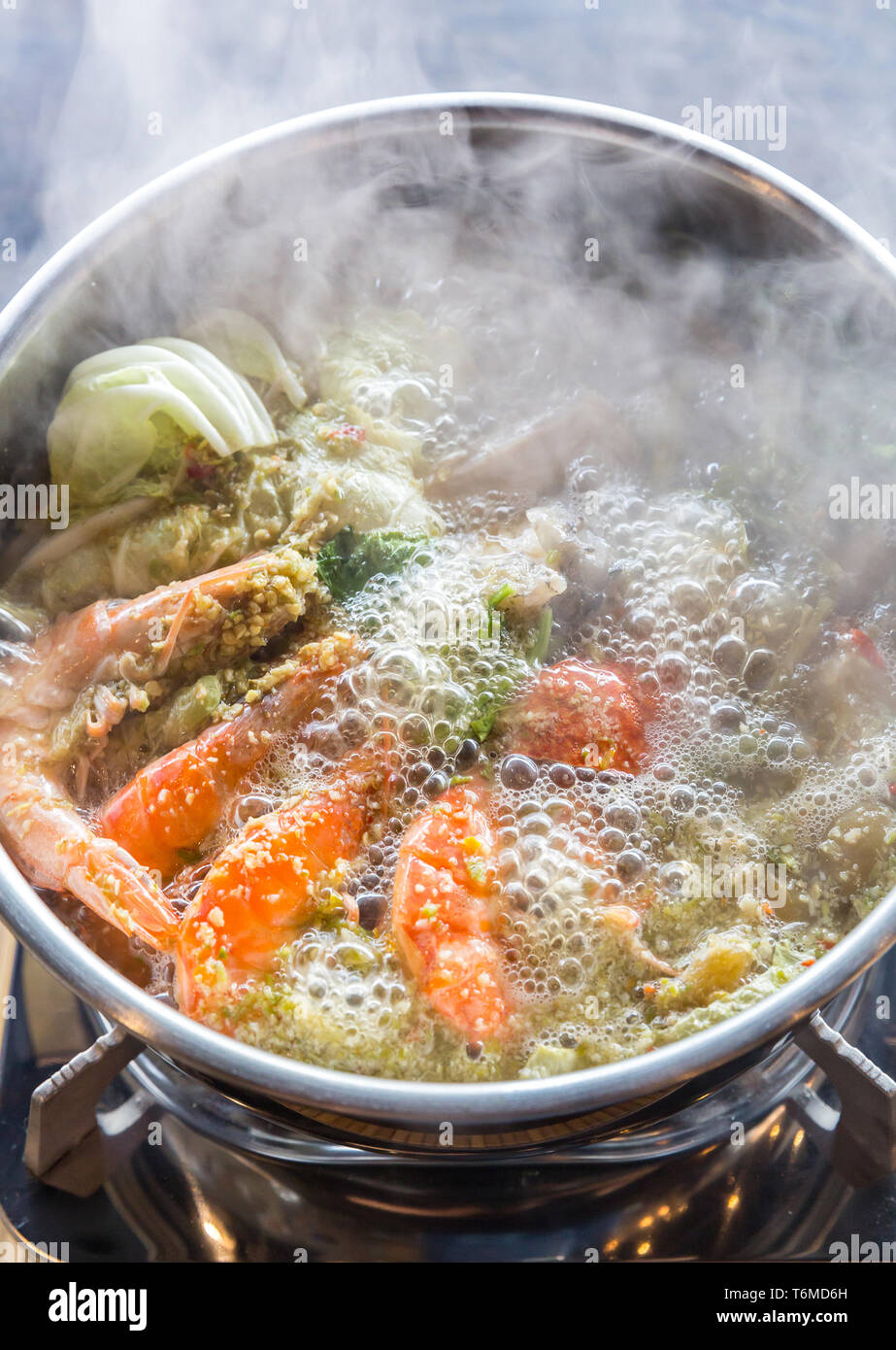 Seafood hot pot Stock Photo - Alamy