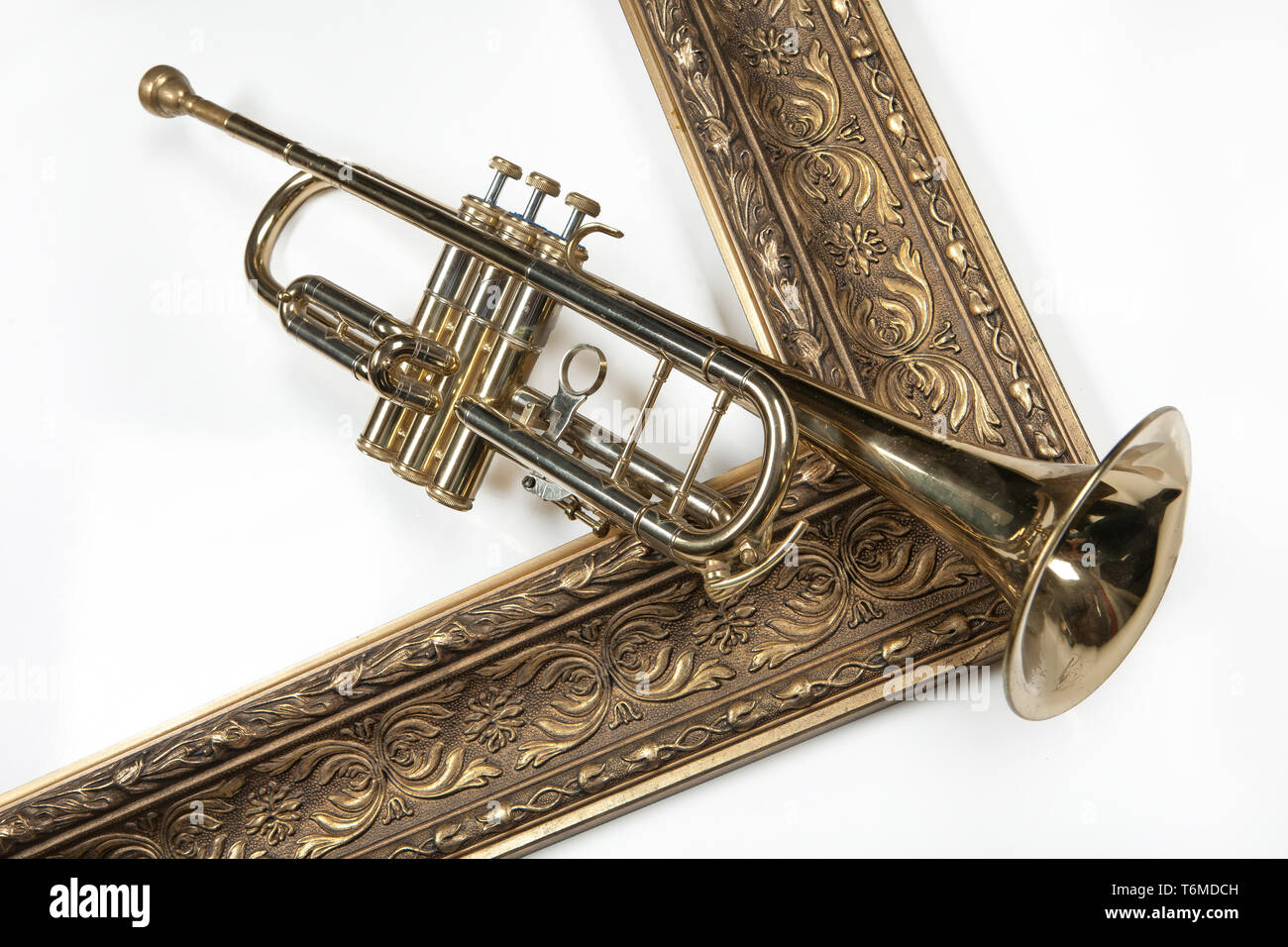 Trumpet And Frame Stock Photo - Alamy