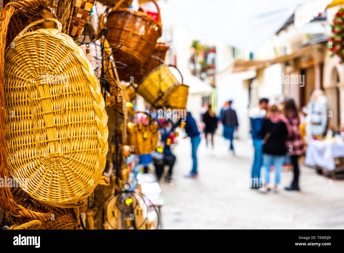 Bari, Italy - March 10, 2019: Street market for the inhabitants and ...