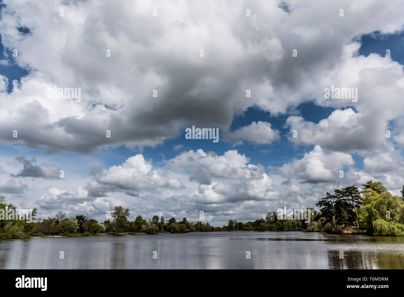 Hever Castle and gardens in the County of Kent with cloudscape over the ...