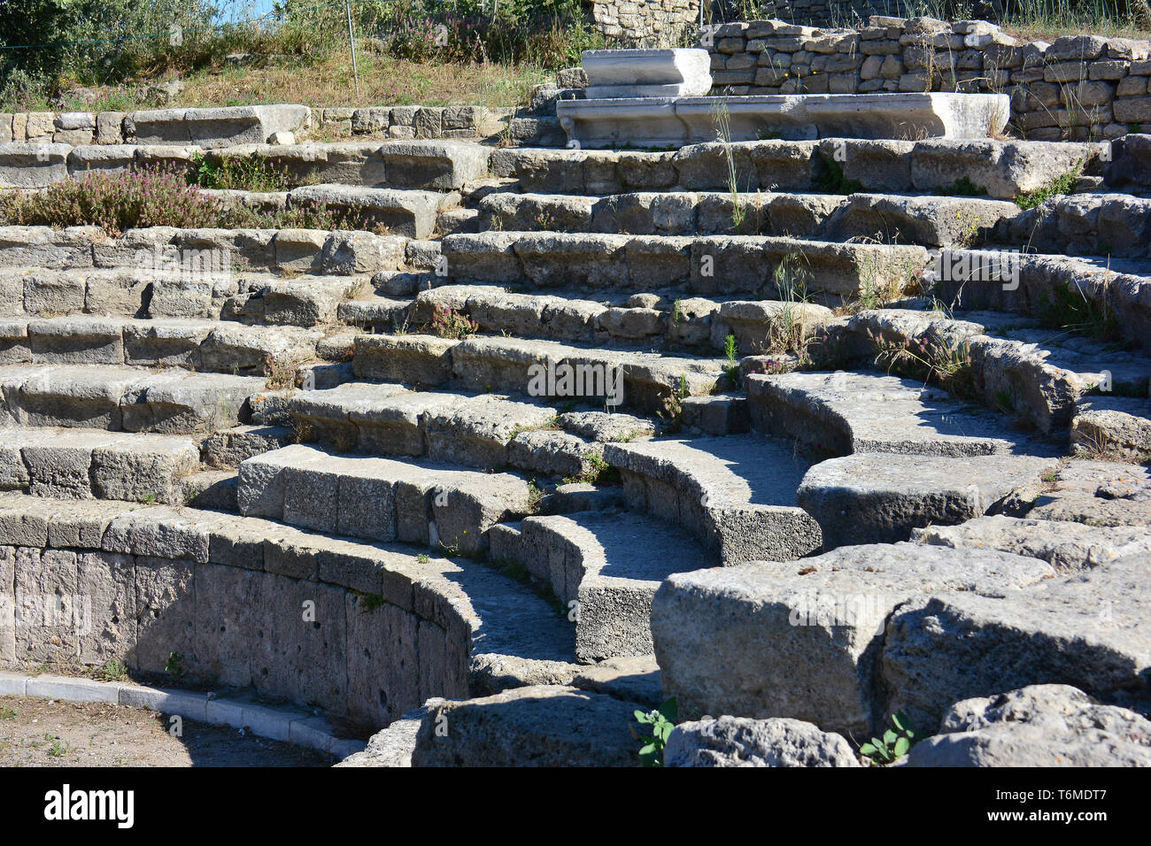 Odeon or Odeum, theater in ancient Troy, Turkey Stock Photo - Alamy