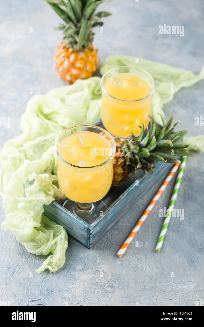 Cold pineapple cocktail Stock Photo - Alamy