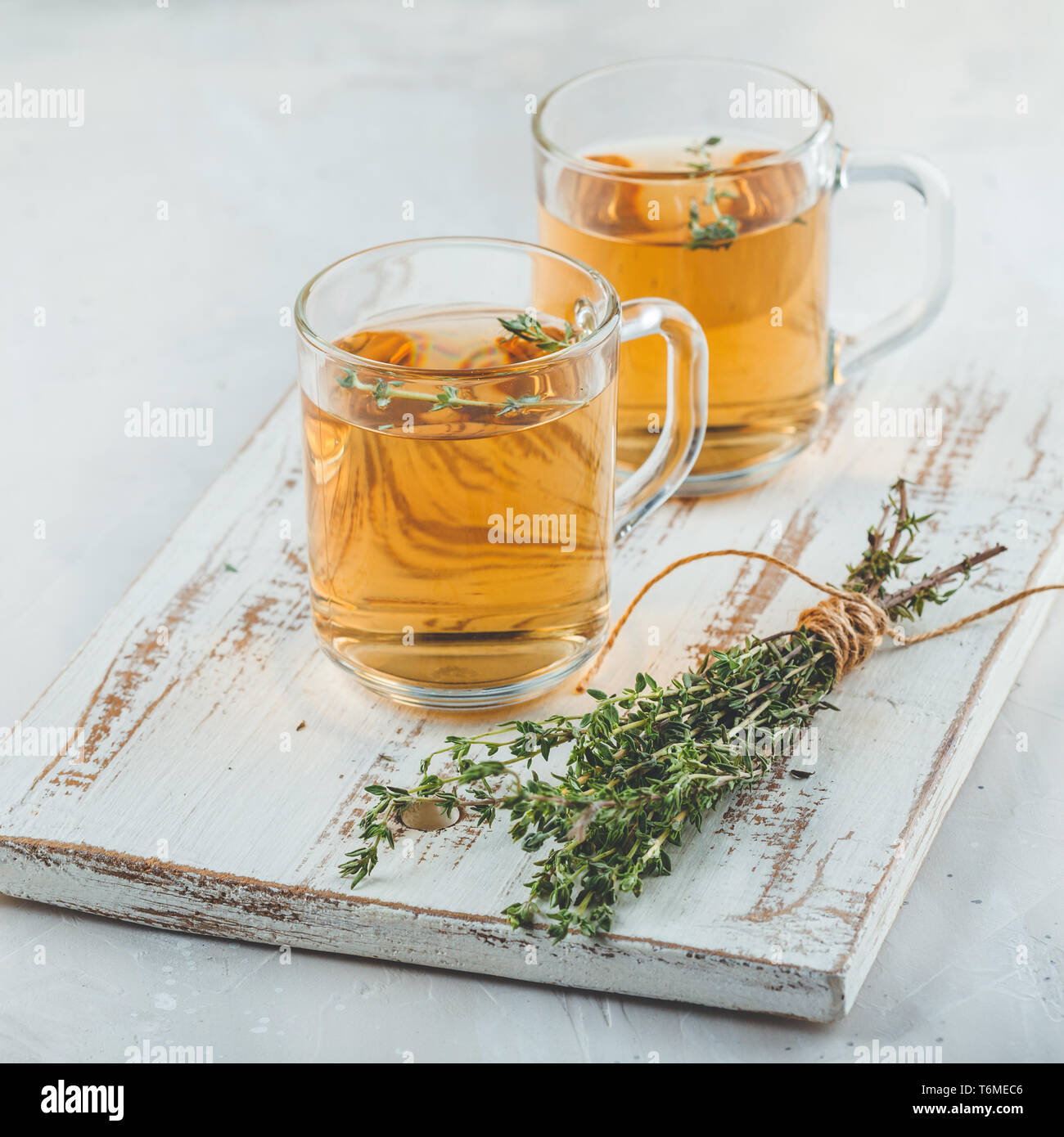 Thyme herbal tea Stock Photo - Alamy