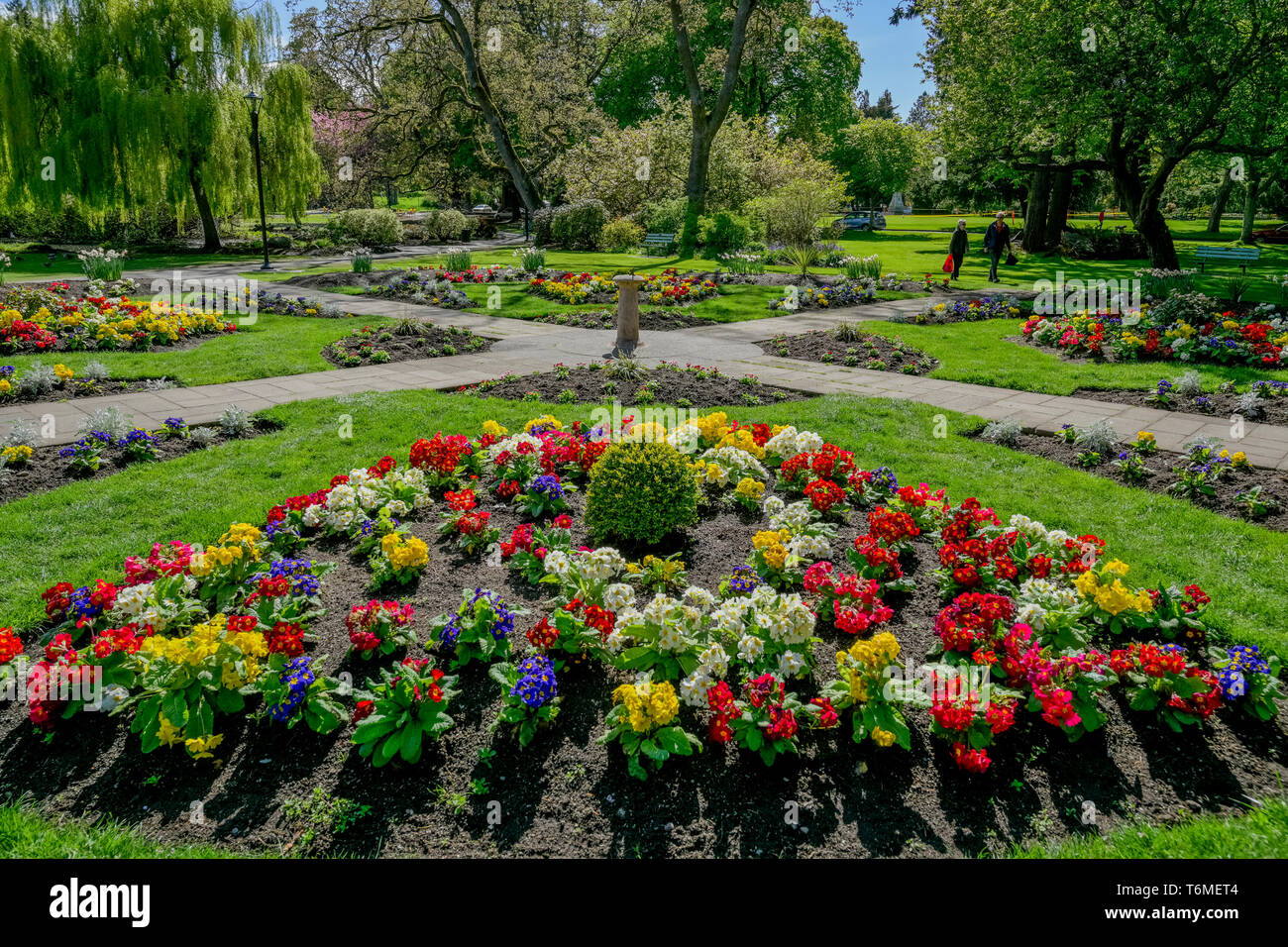 Spring garden bed, Beacon Hill Park, Victoria, British Columbia, Canada ...