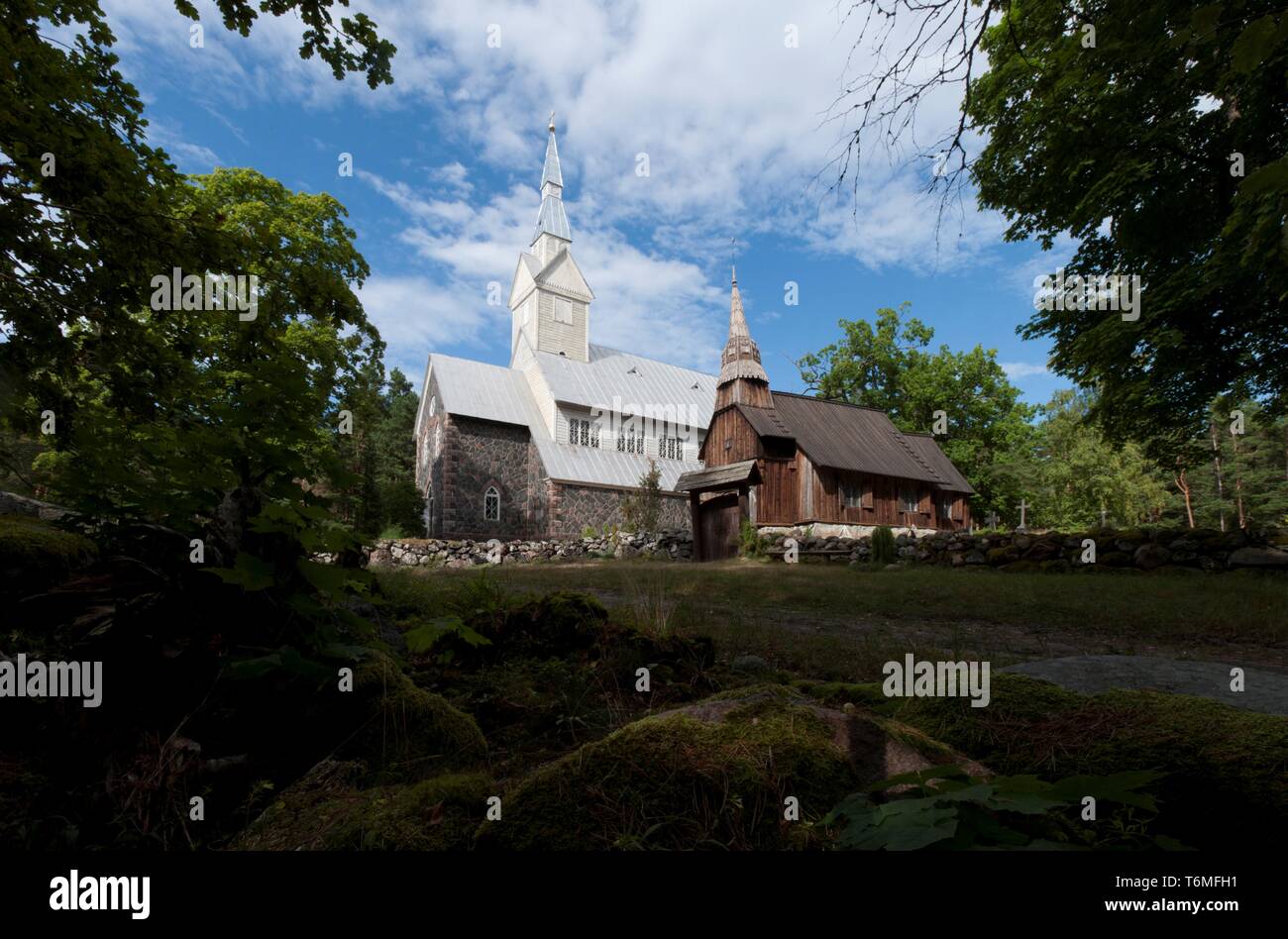 Churches on Ruhnu Island Stock Photo - Alamy